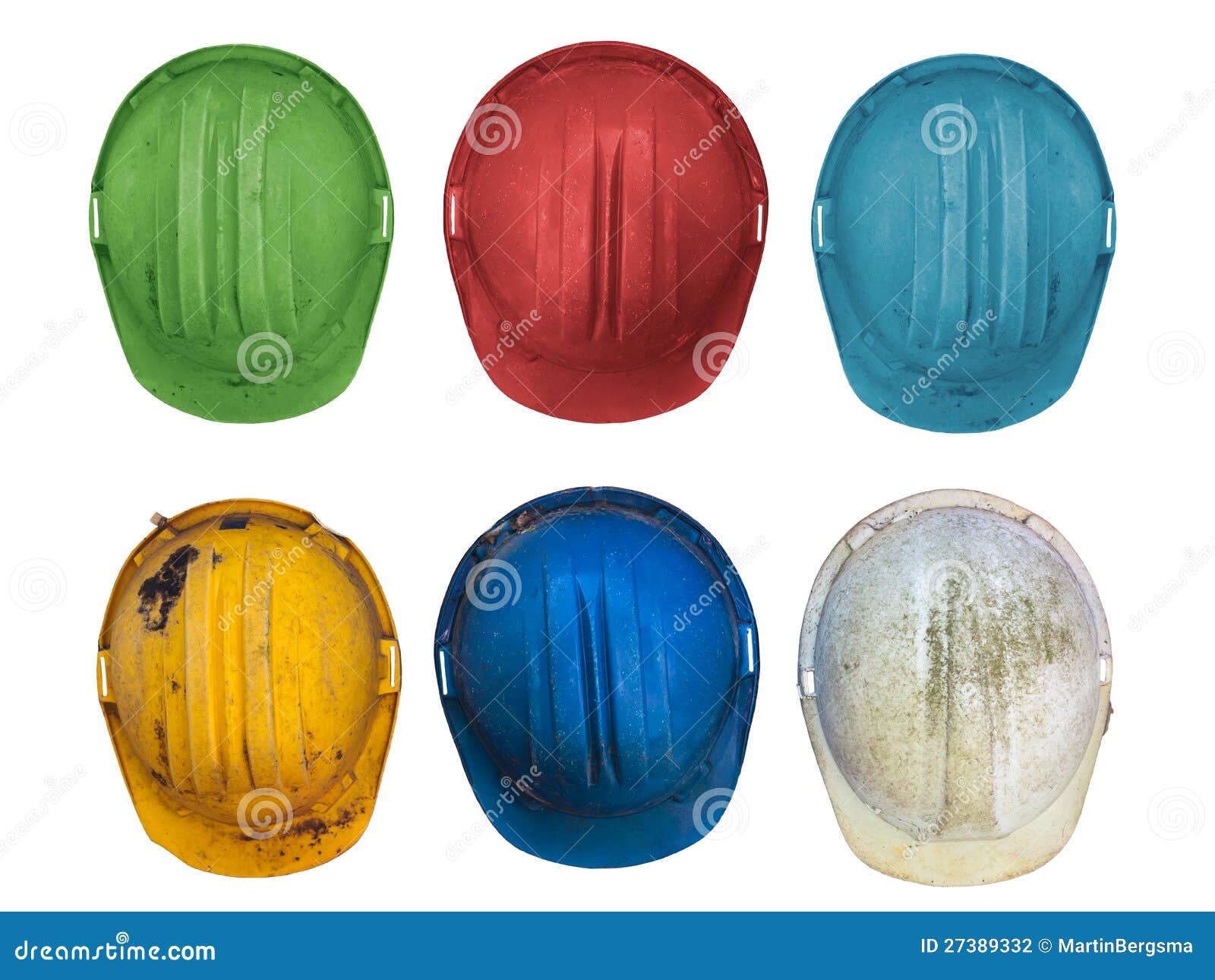 Six Old Colorful Construction Helmets Stock Photo - Image of colorful ...