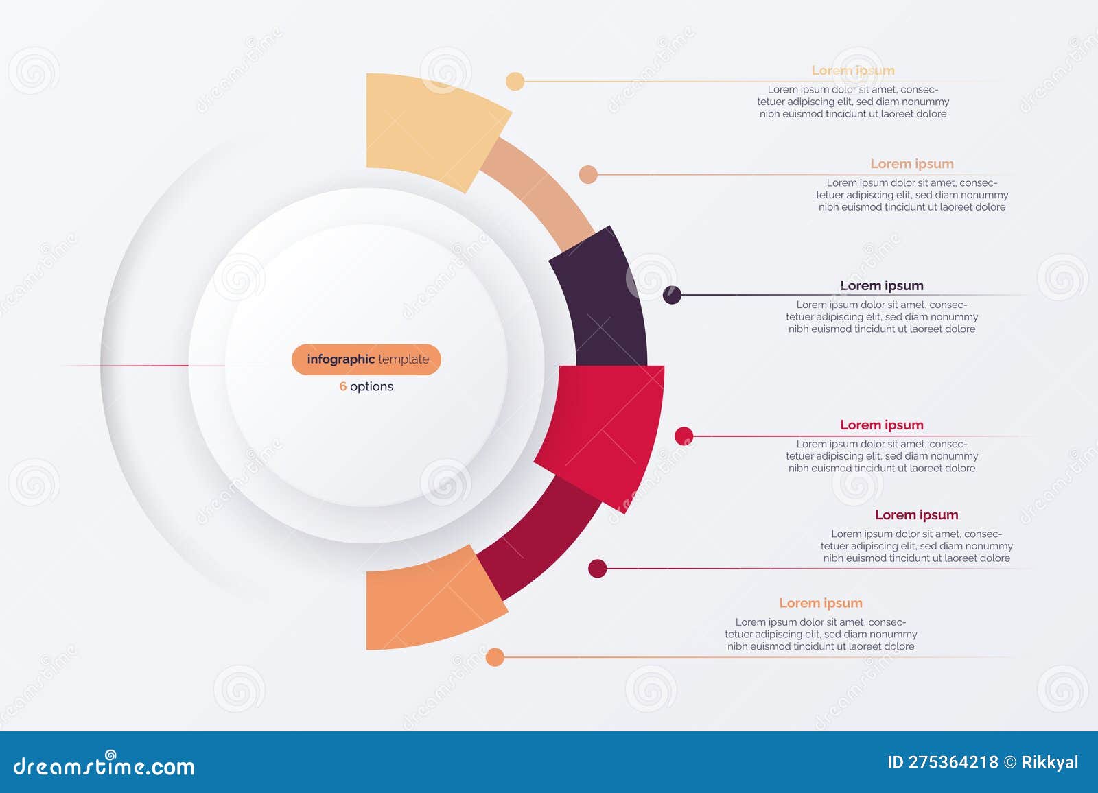 Six Option Circle Infographic Diagram. Vector Illustration Stock Vector ...