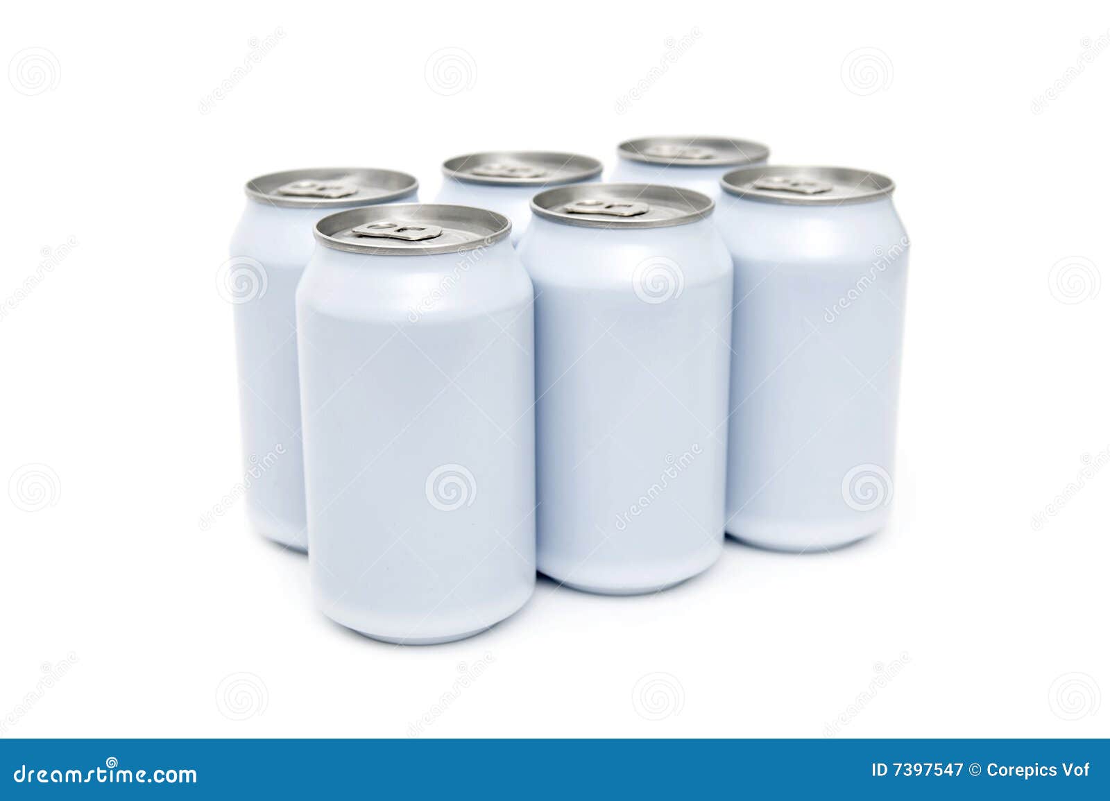 Six Pack Beverage Cans High Key Stock Image - Image of shallow ...