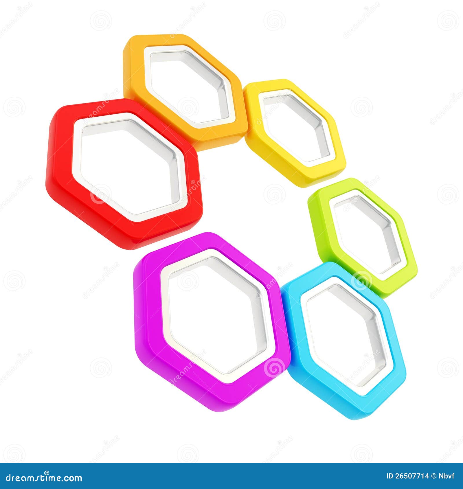 Six Part Composition Made of Hexagon Segments Stock Illustration ...