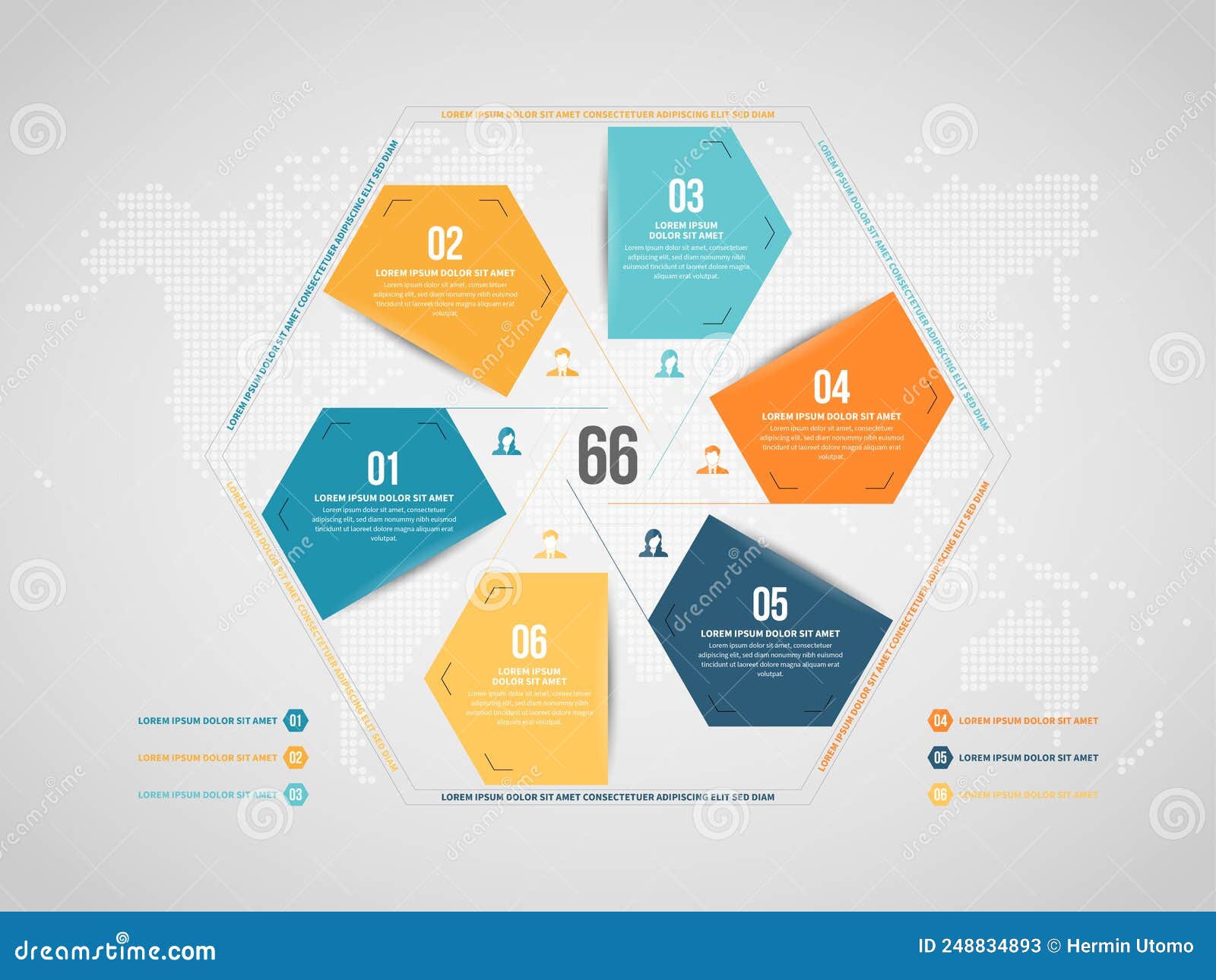 Six Parts Cycle Infographic Stock Vector - Illustration of flowchart ...