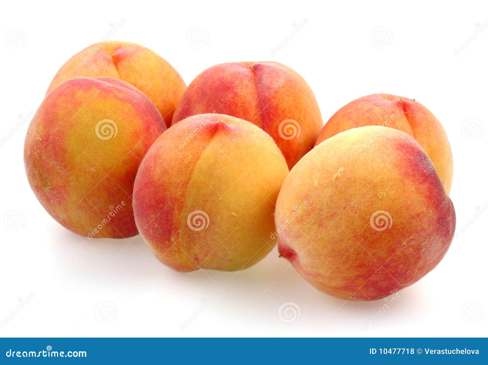 Six peaches isolated stock photo. Image of health, tasty - 10477718