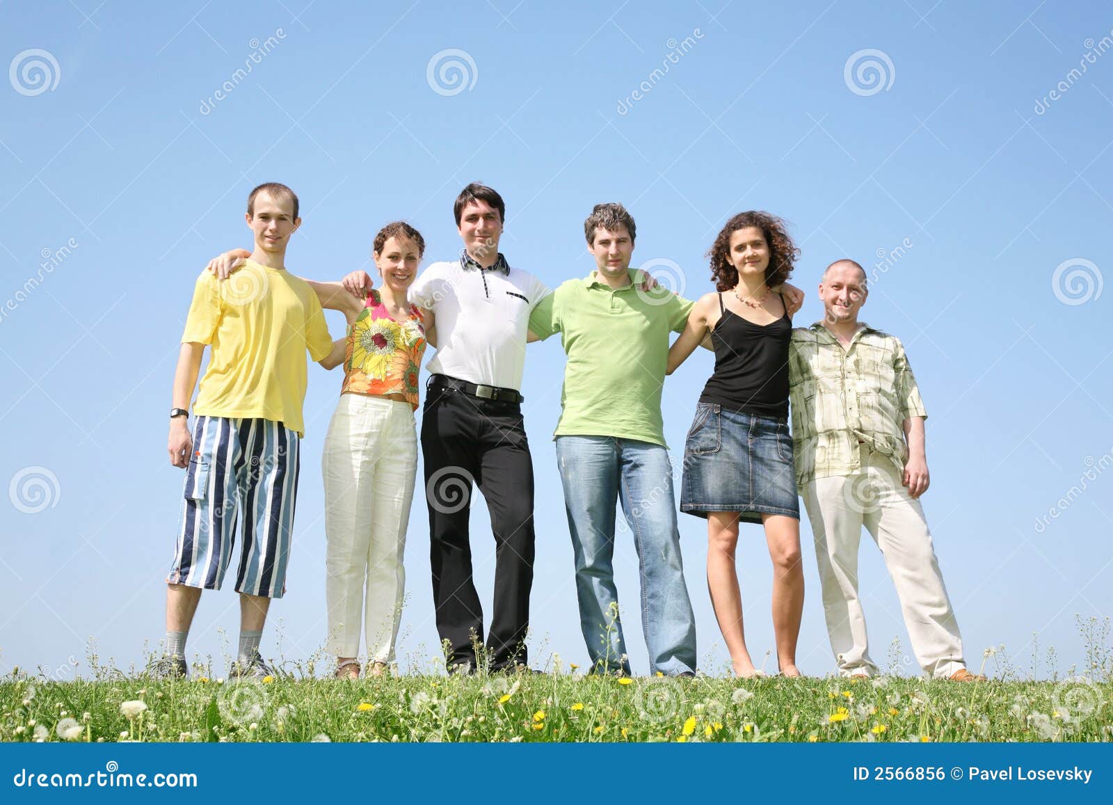Six person stand beside stock photo. Image of human, friendship - 2566856