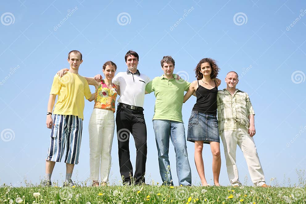 Six person stand beside stock photo. Image of human, friendship - 2566856