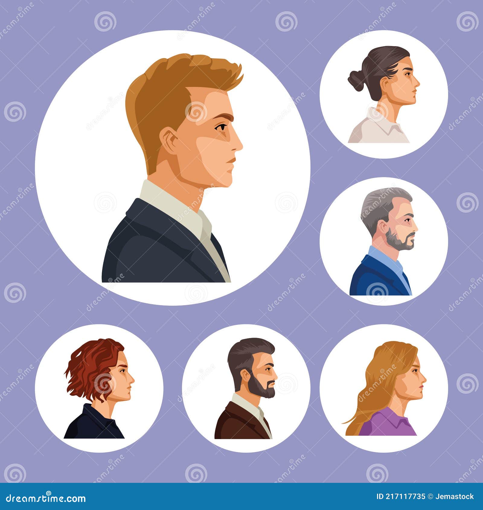 Six persons characters stock vector. Illustration of cartoon - 217117735
