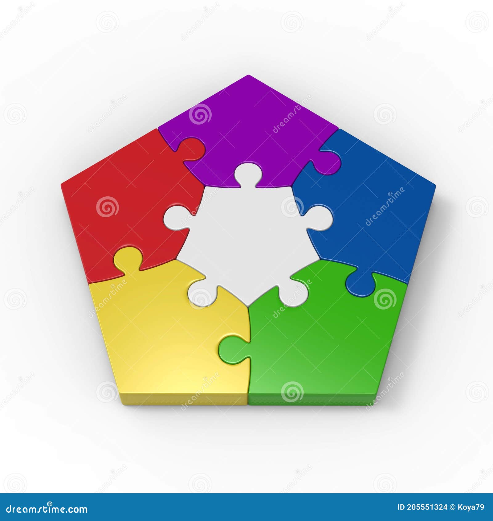 Six Piece Puzzle 3d Rendering Stock Illustration - Illustration of ...