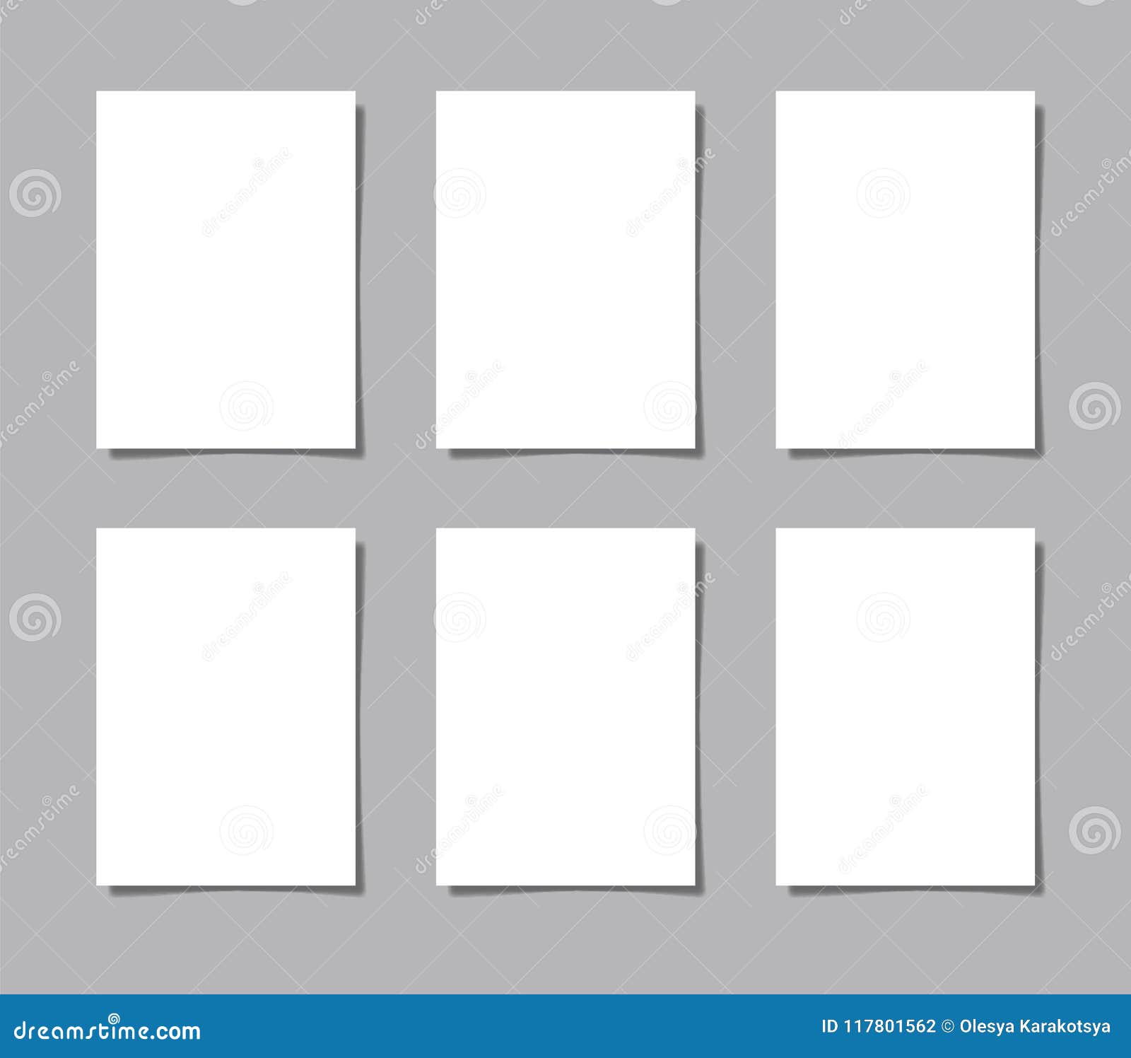 Six Pieces Blank Sheet of White Paper with the Shadow Stock Vector ... Six Pieces Blank Sheet of White Paper with the Shadow Stock Vector ...