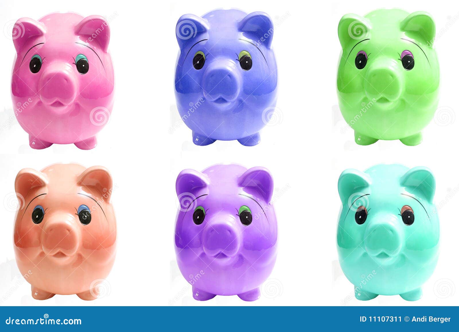 Six pigs piggy bank stock image. Image of copy, piggybank - 11107311