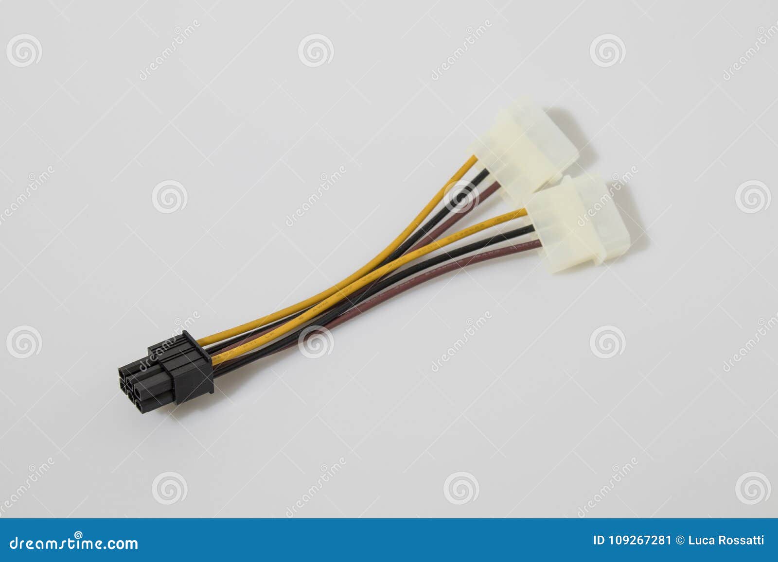 Six Pin Gpu Cable Pc Component in a White Background Stock Image ...
