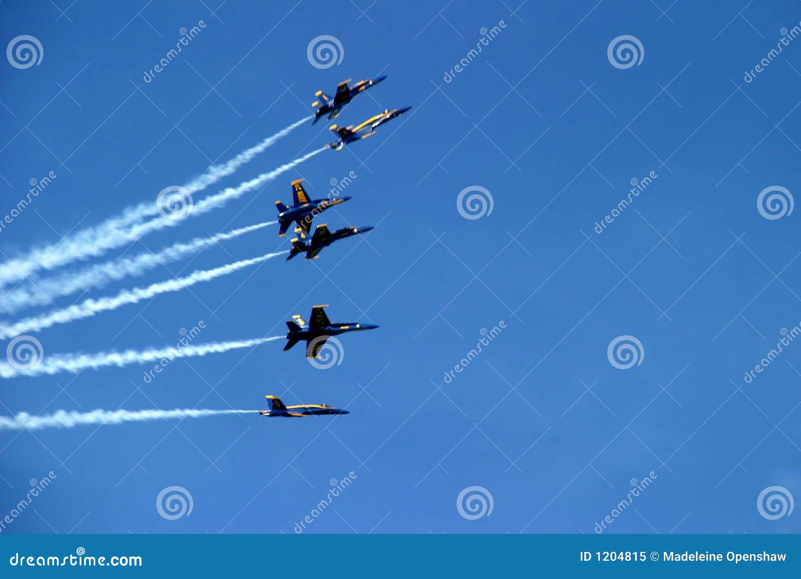 Six-Plane Formation Spreading Stock Image - Image of military, fight ...