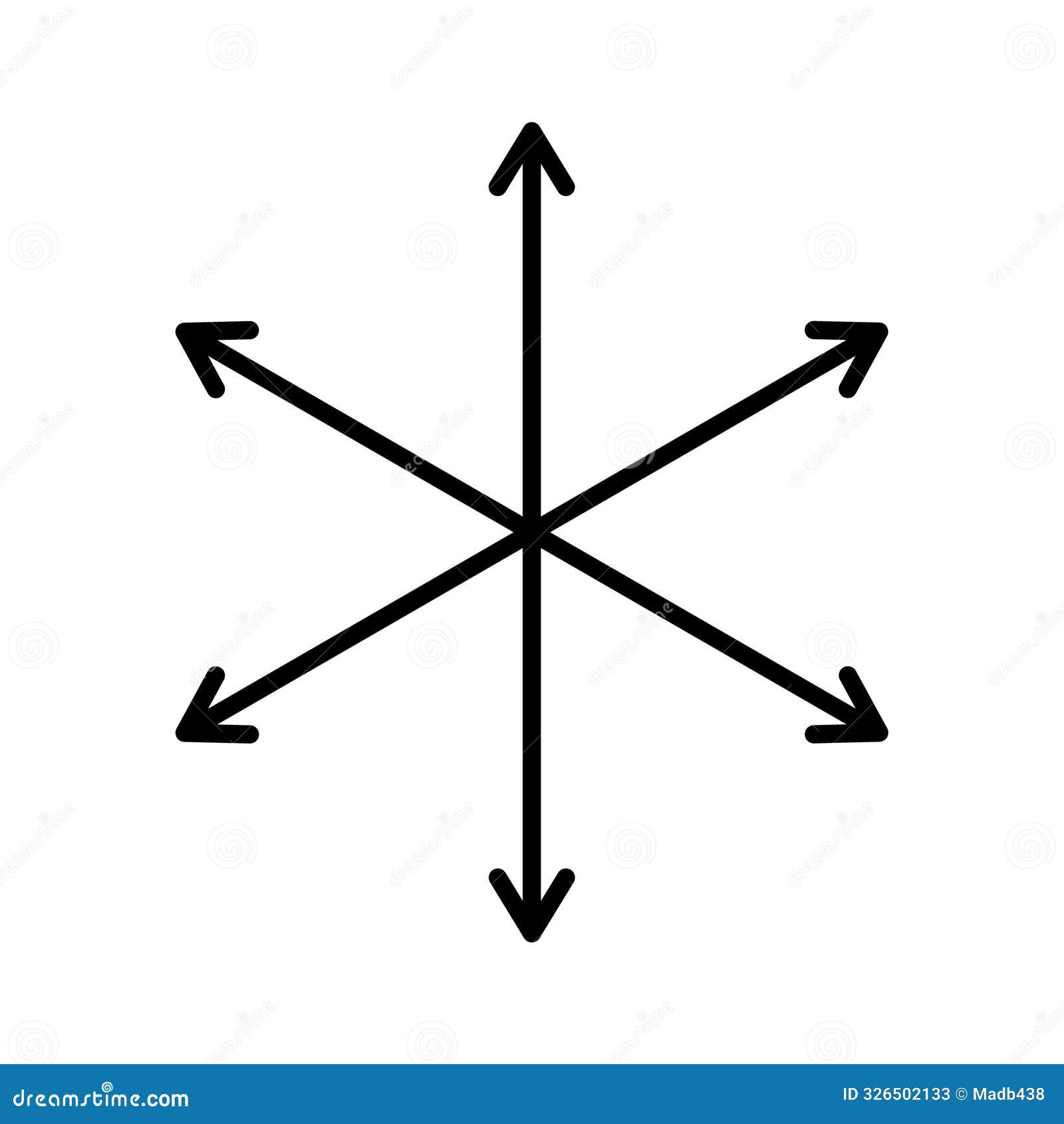 The Six-pointed Arrow Icon in Linear Style. Vector. Stock Illustration ...