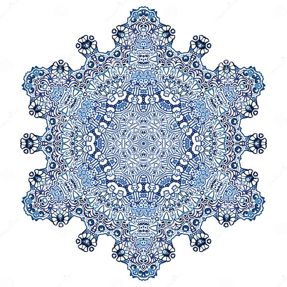 Six-pointed Snowflake Pattern Stock Vector - Illustration of flake ...