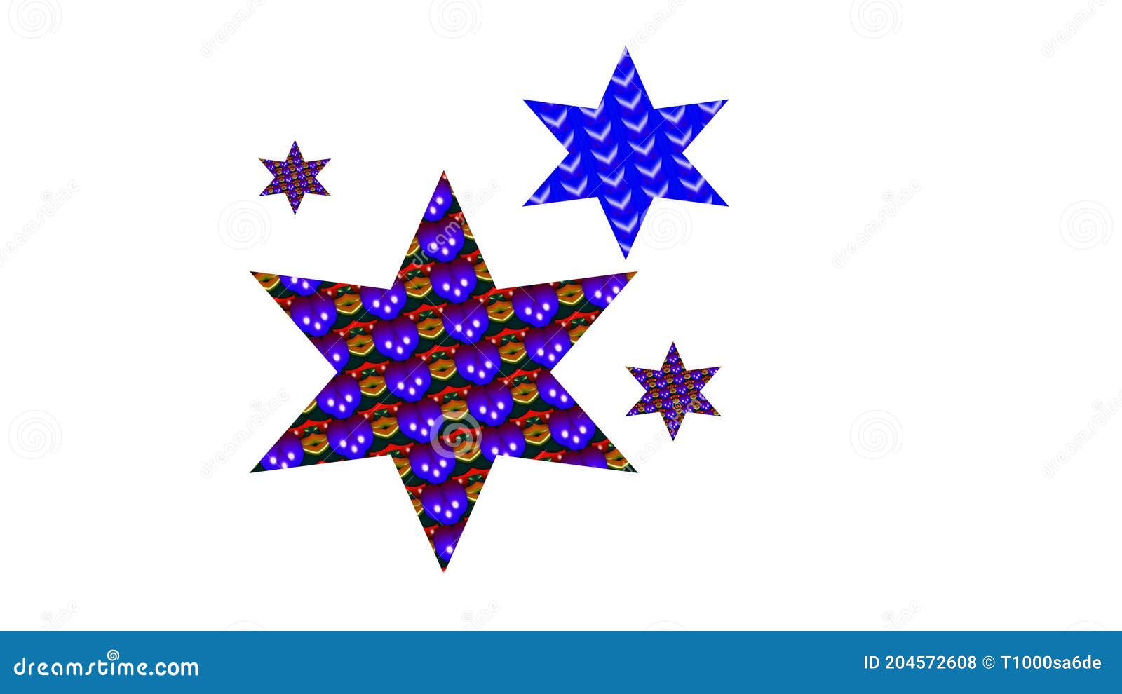 Six-pointed Star with Varying Patterns Stock Illustration ...