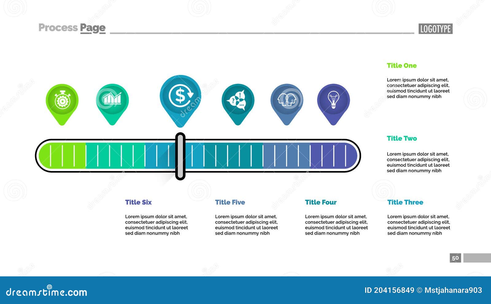 Six Pointers Scale Metaphor Process Chart Template Stock Vector - Illustration of business, flat ...