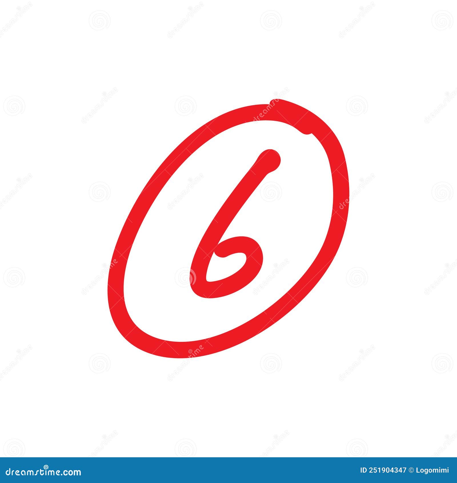Six Points Test Score, Grade Results Illustration, Red Color on White ...