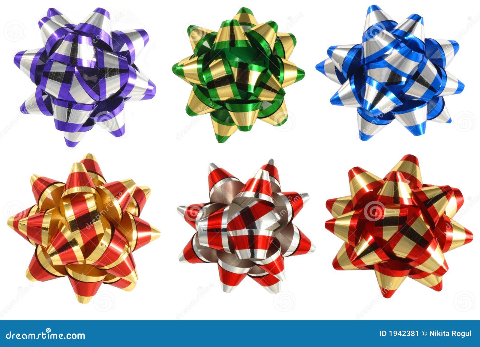 Six present bows stock image. Image of ornament, bicolor - 1942381