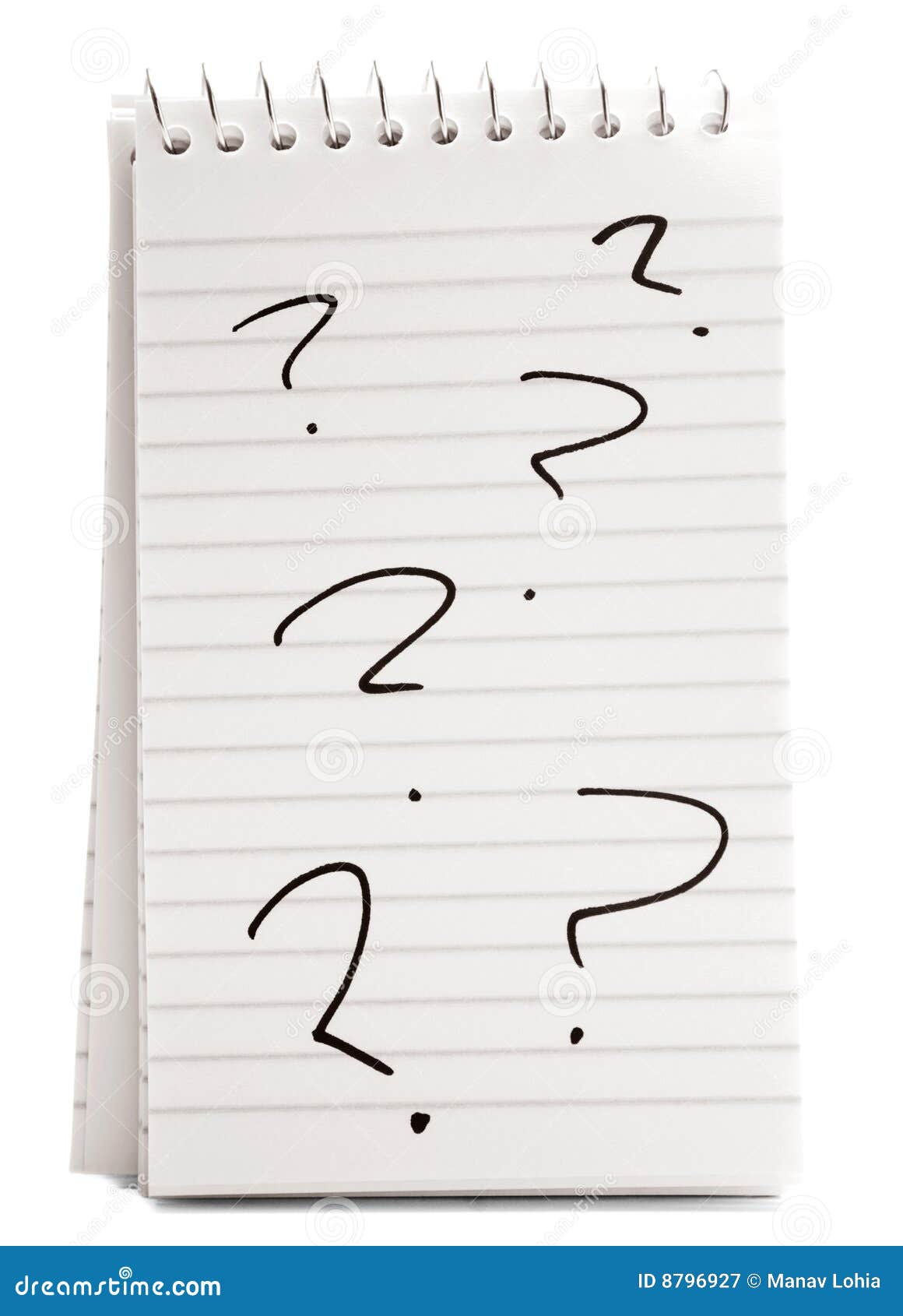 Six Question Marks on Notebook Stock Image - Image of white, query: 8796927