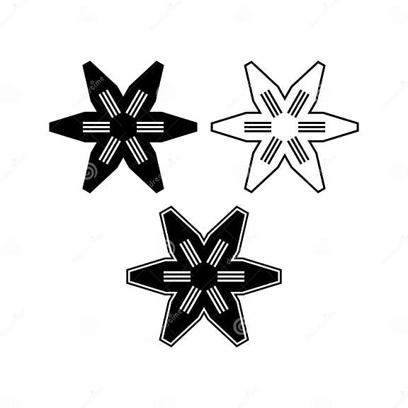 Six Rays Star Shape Logo. Abstract Vector Sign Stock Illustration ...