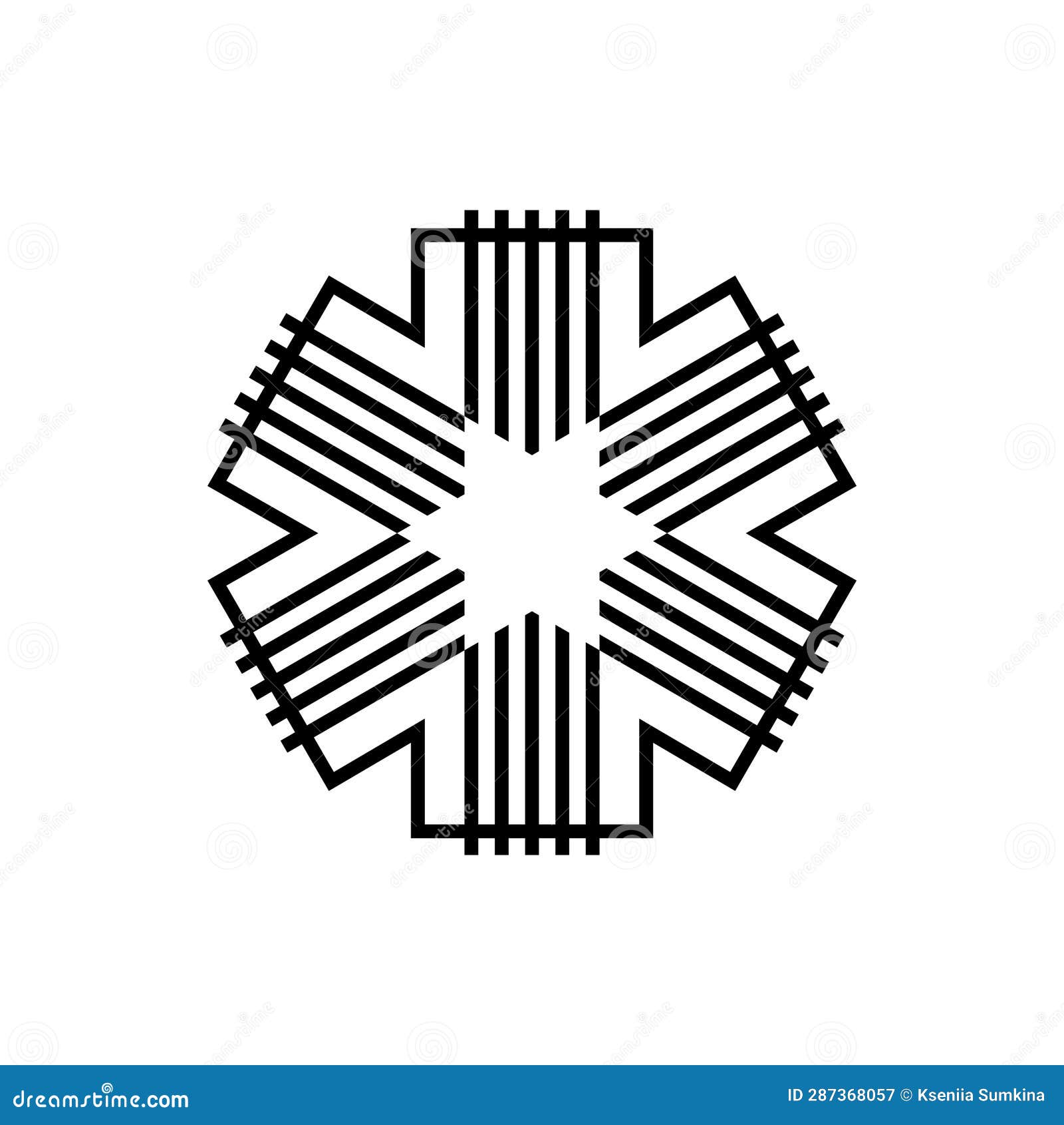 Six Rays Star Shape Logo. Abstract Vector Sign Stock Illustration ...