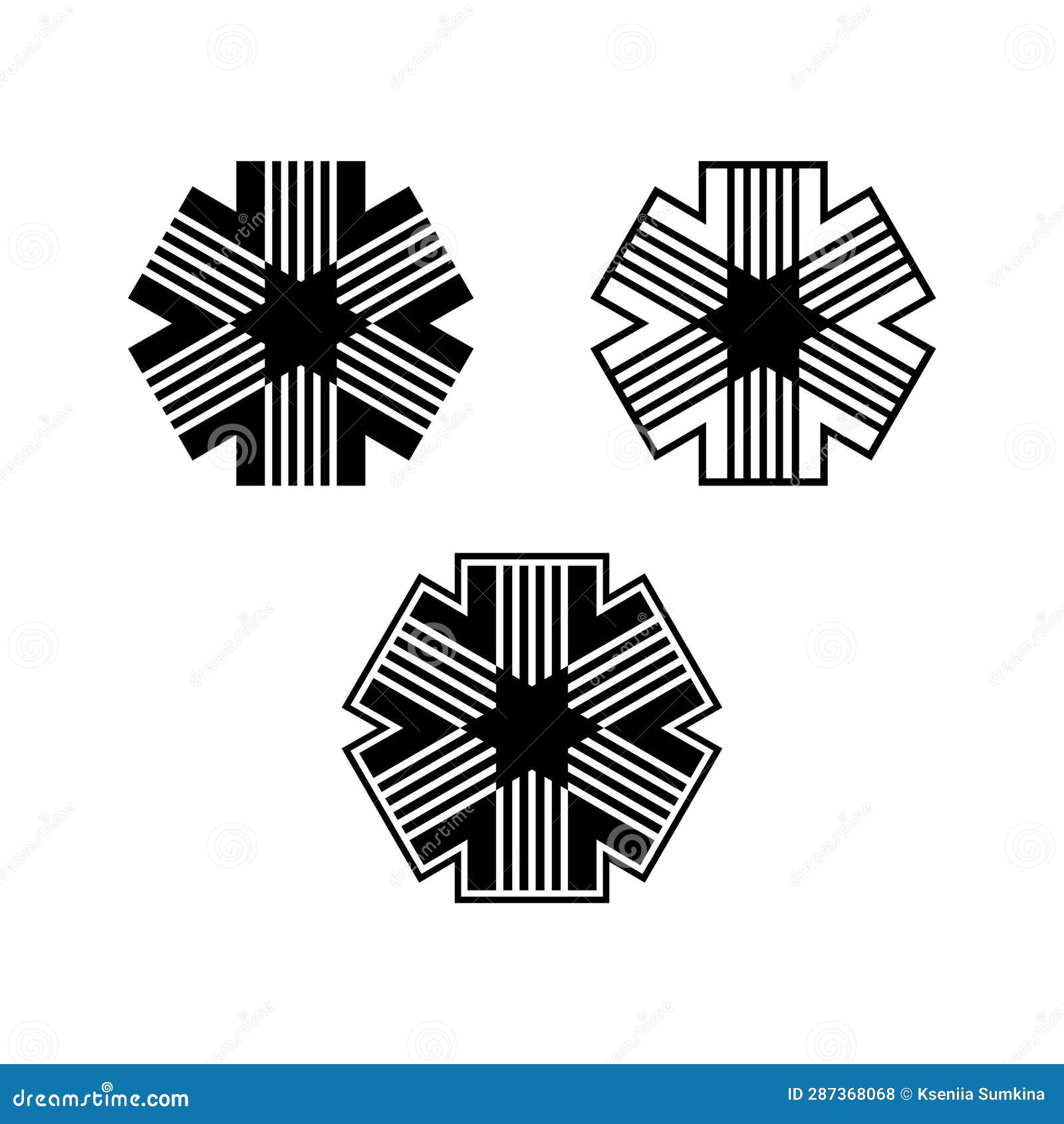 Six Rays Star Shape Logo. Abstract Vector Sign Stock Illustration ...