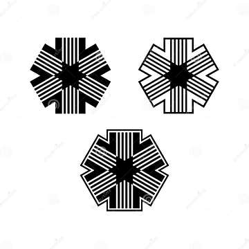 Six Rays Star Shape Logo. Abstract Vector Sign Stock Illustration ...