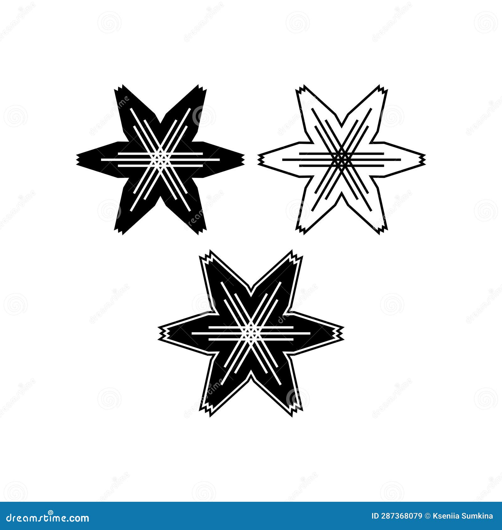 Six Rays Star Shape Logo. Abstract Vector Sign Stock Illustration ...