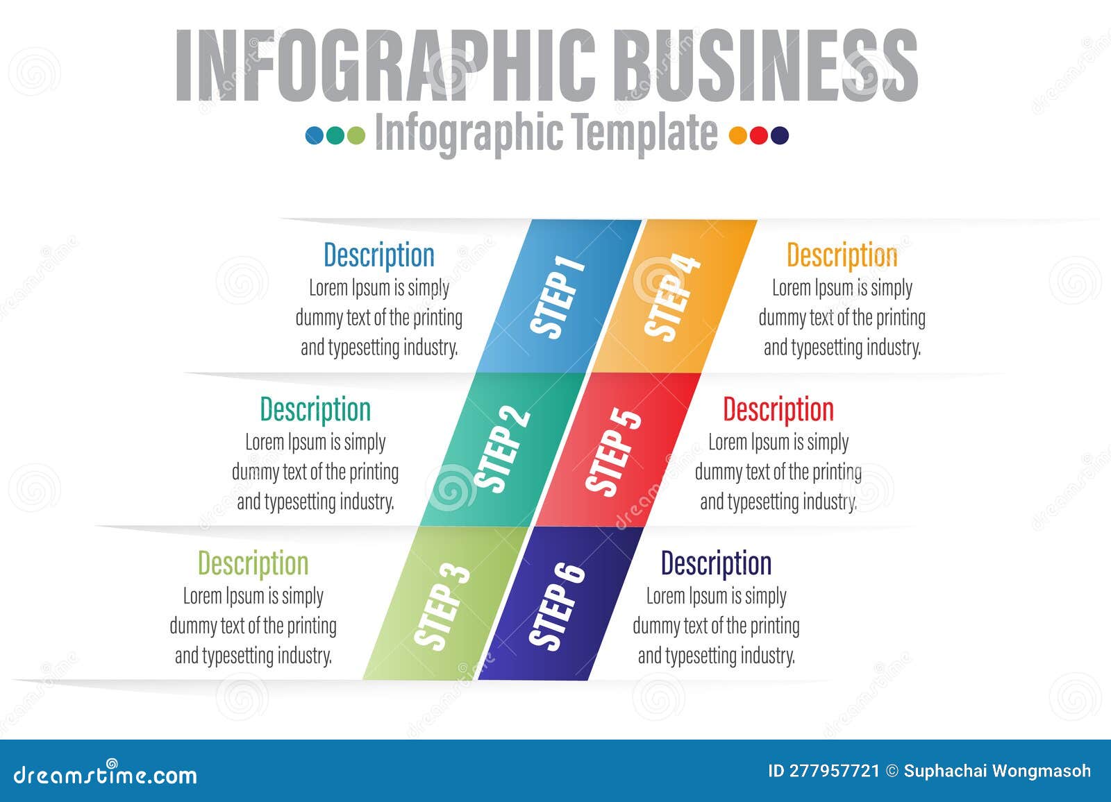 Six Rectangle Timeline Steps Or Option Workflow Infographic Plan ...