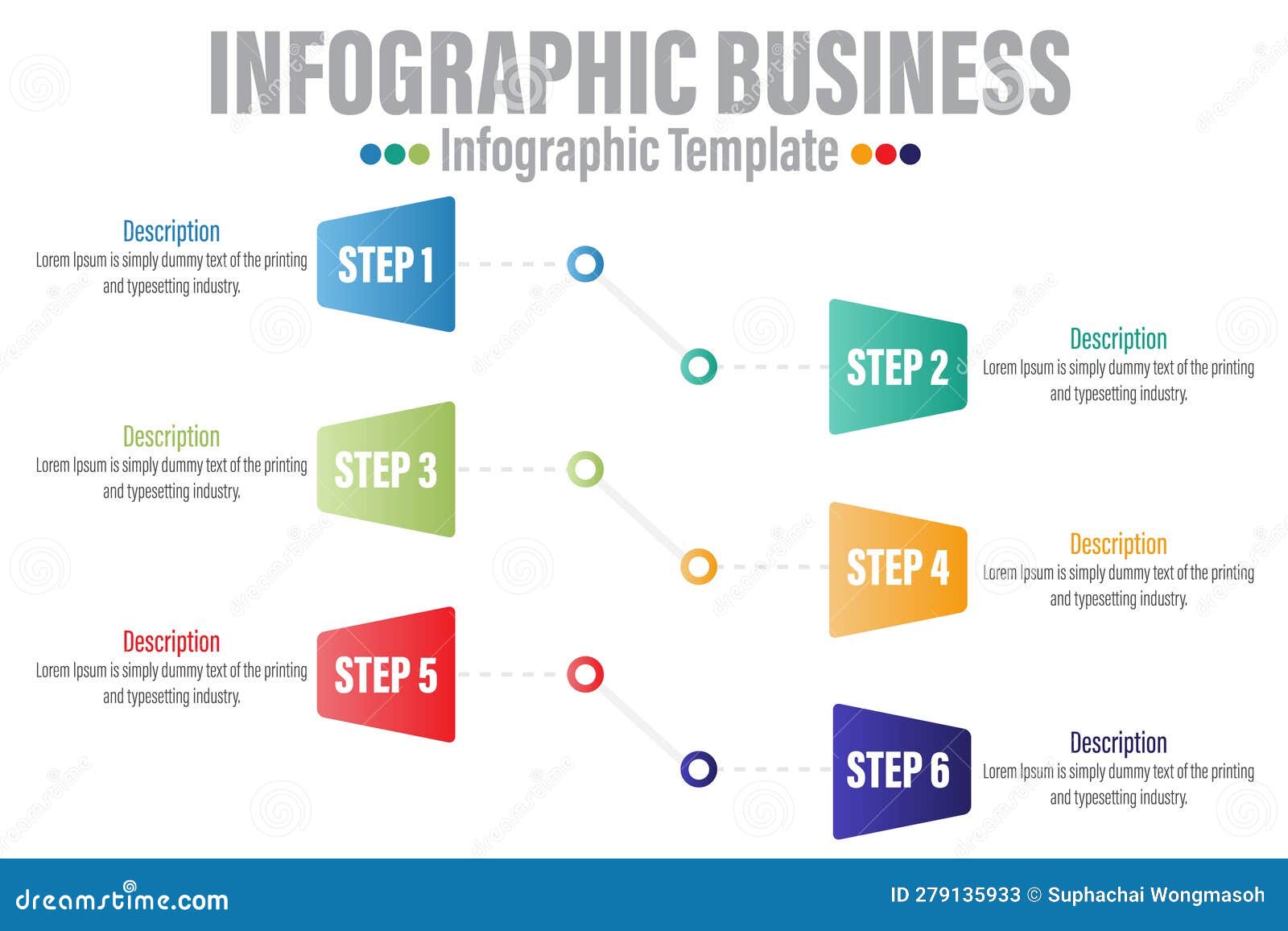 Six Rectangle Timeline Steps or Option Workflow Infographic Plan ...