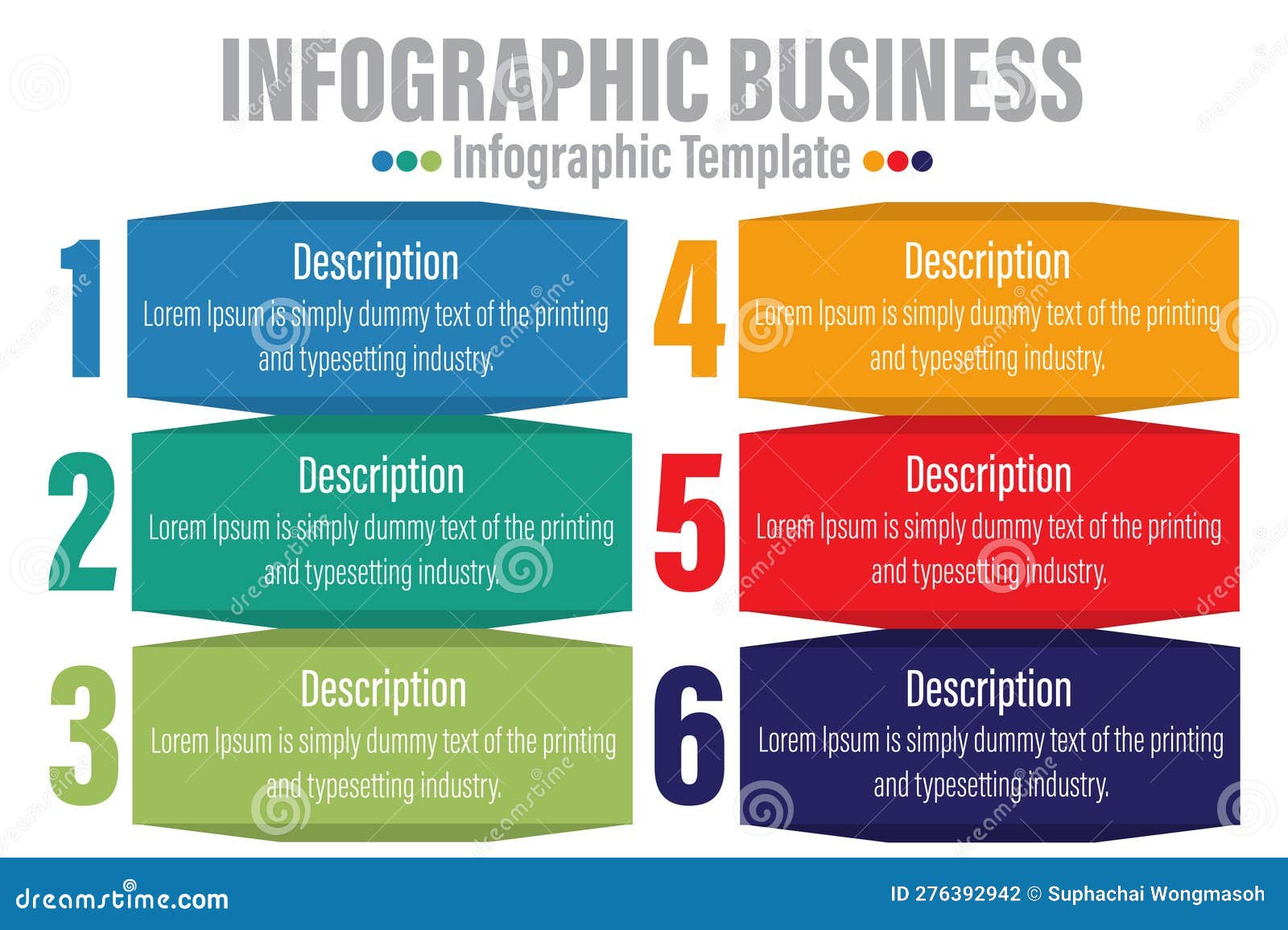 Six Rectangle Timeline Steps Or Option Workflow Infographic Plan ...