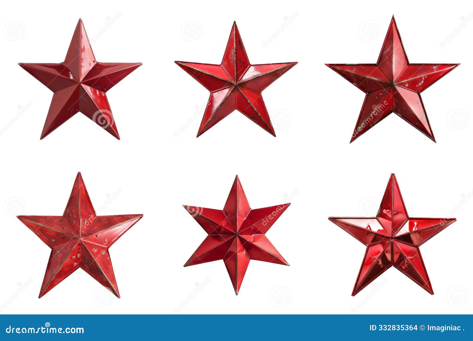 Six Red Metal Stars with Glitched Backgrounds Stock Illustration ...