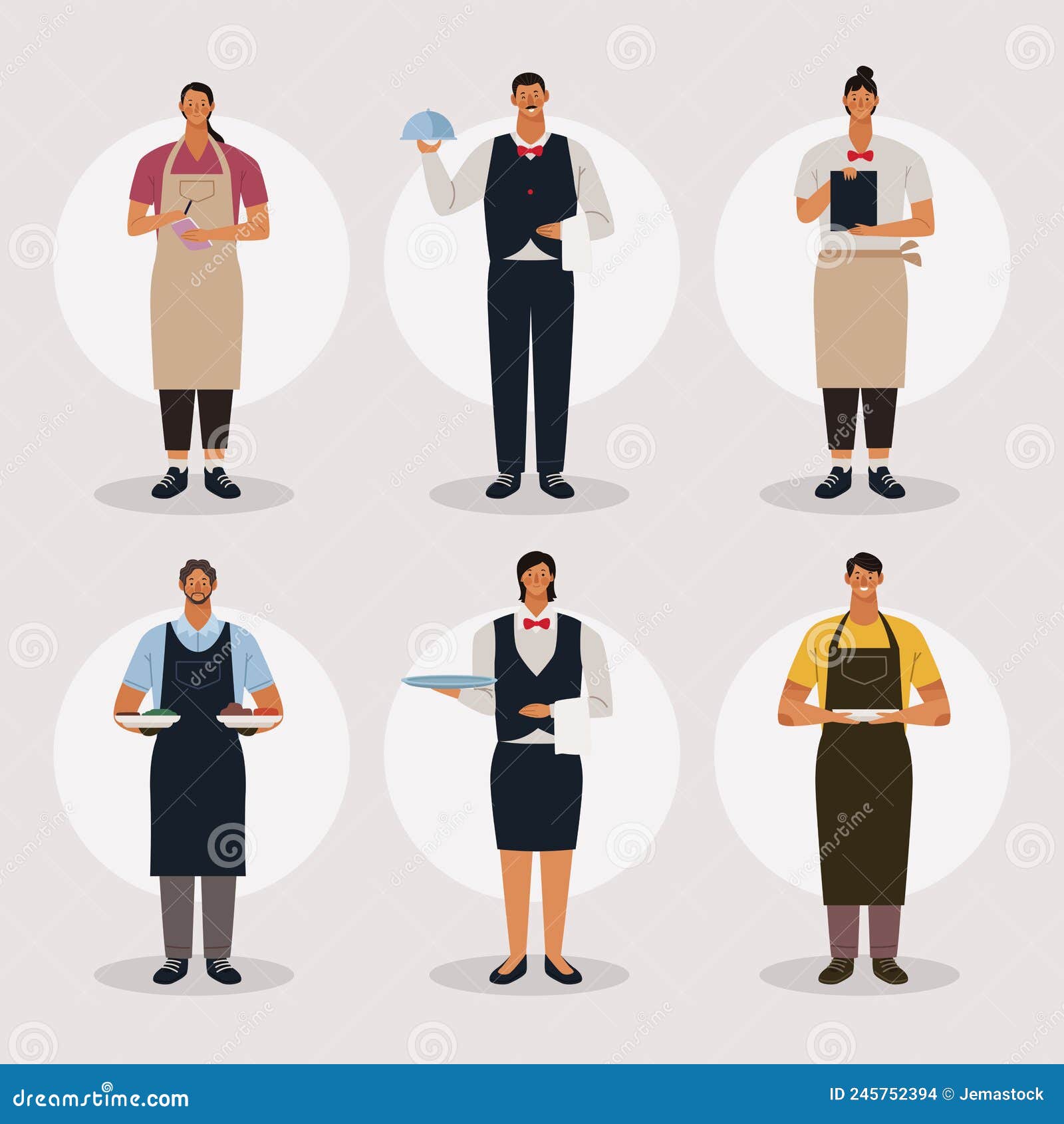 Restaurant Workers Cartoon Characters. People Work In Restaurant ...