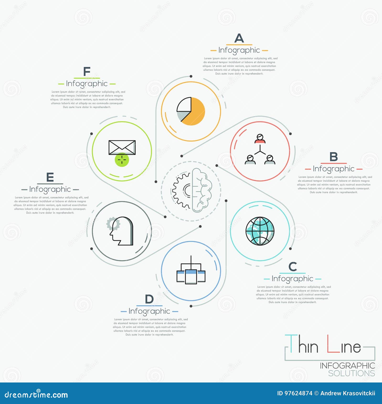 Six Round Elements with Icons Stock Vector - Illustration of company ...