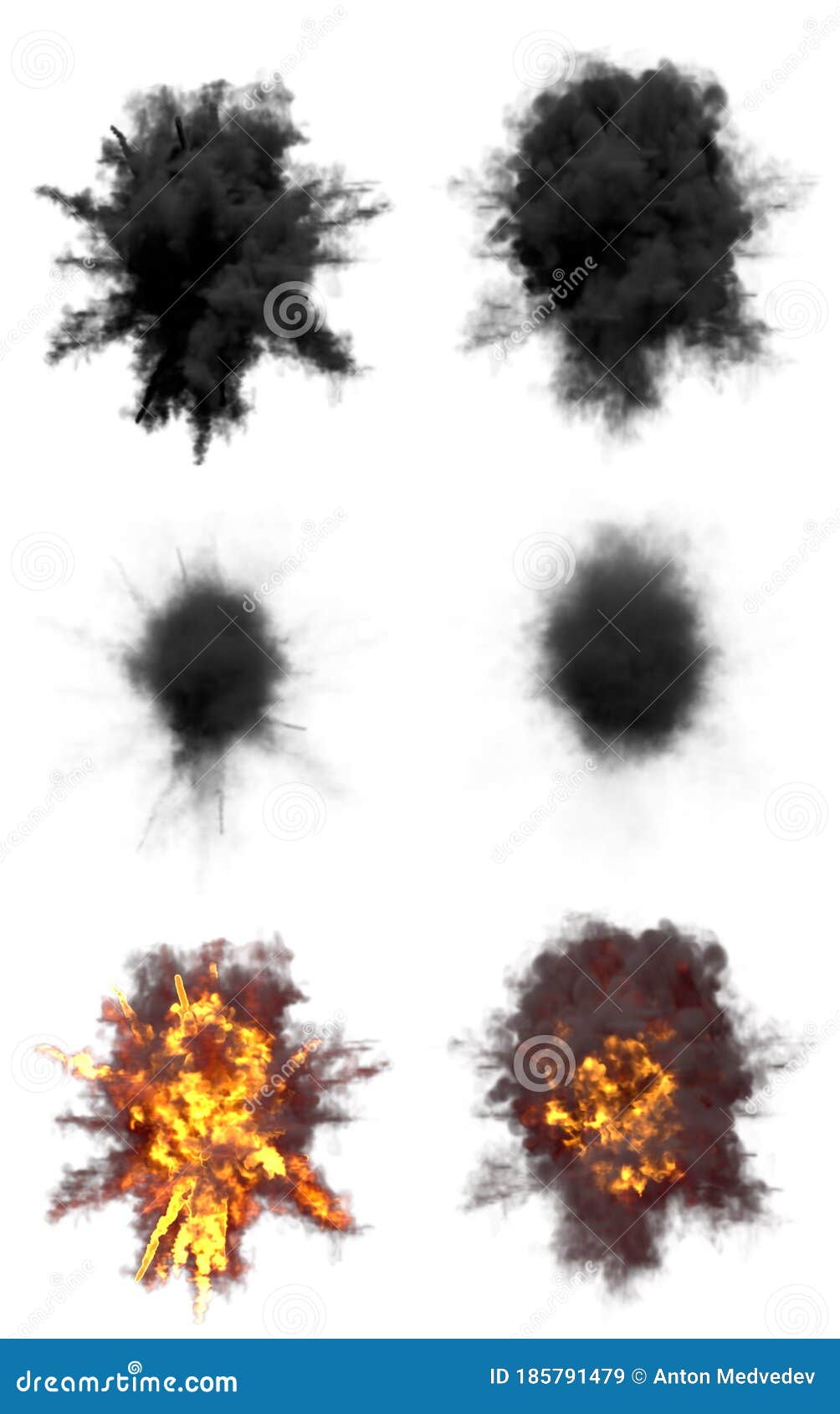 Six Round Explosions of Anti Air Gun Shell Hit or View from Top on ...