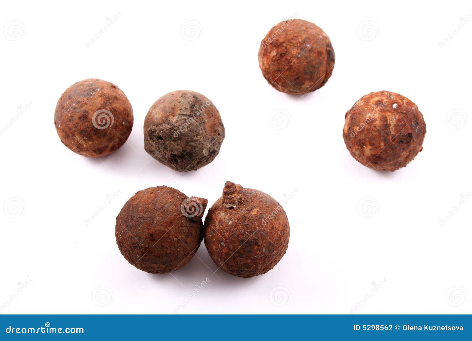Six rusted balls stock photo. Image of backgrounds, brown - 5298562