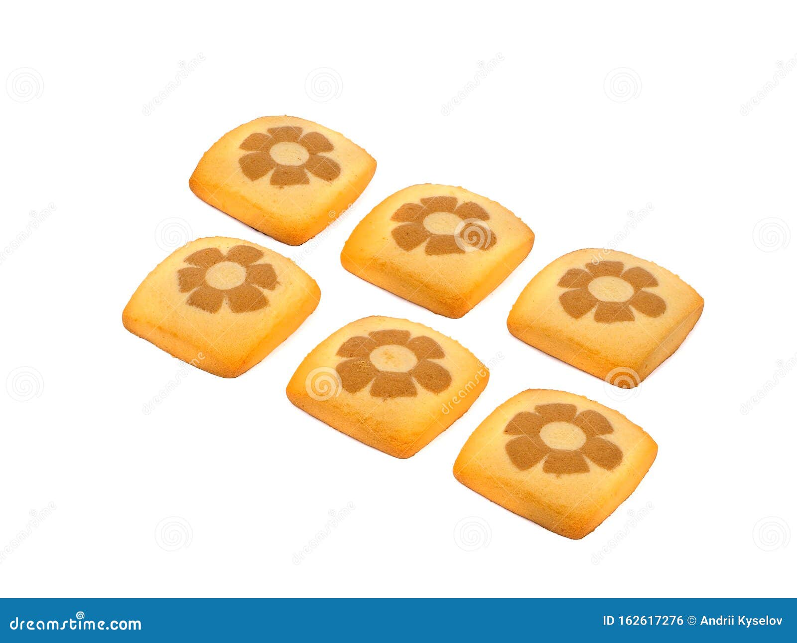 Six Sandy Cookies Isolated on the White Stock Photo - Image of flour ...