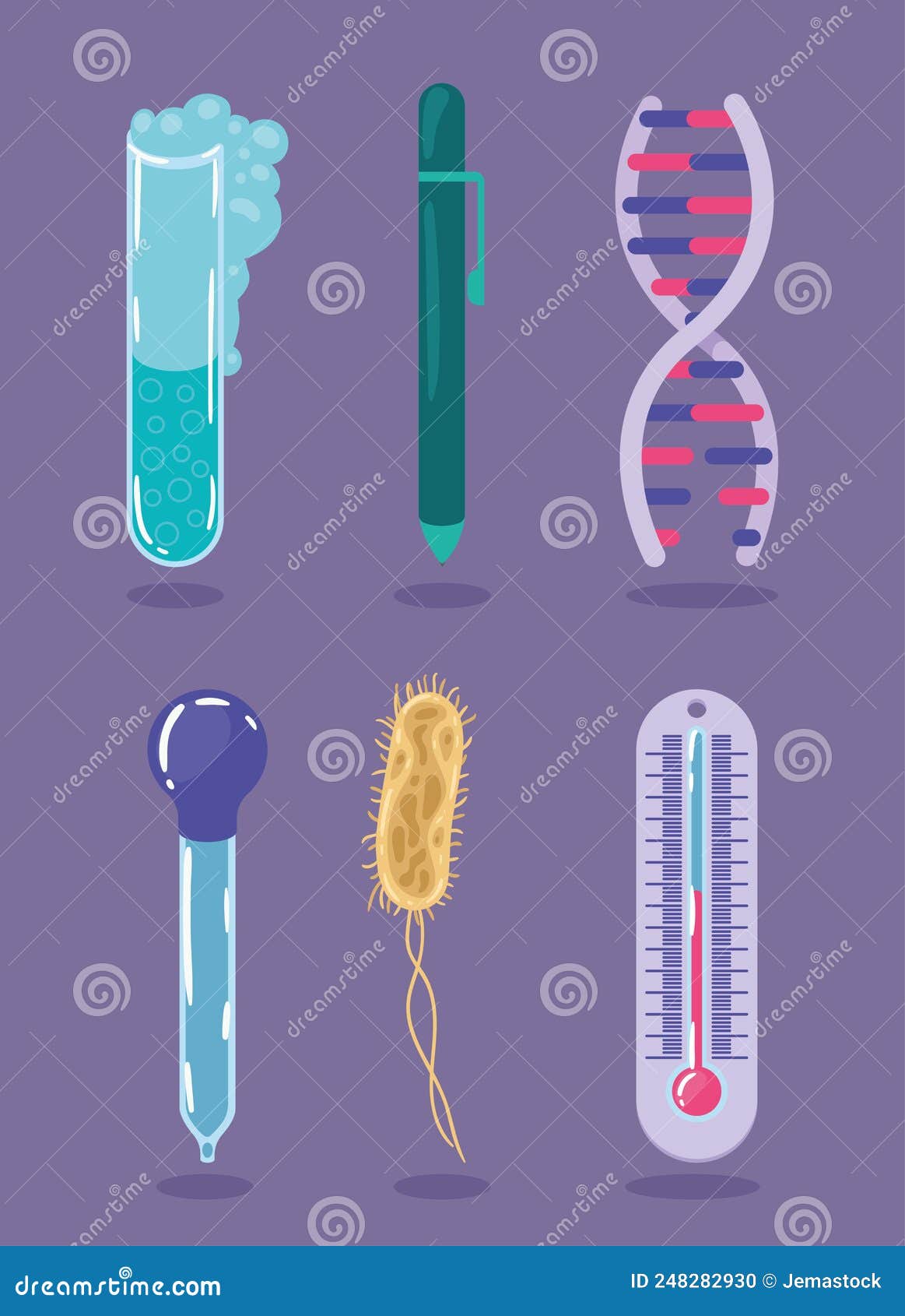 Six science lab icons stock vector. Illustration of molecule - 248282930