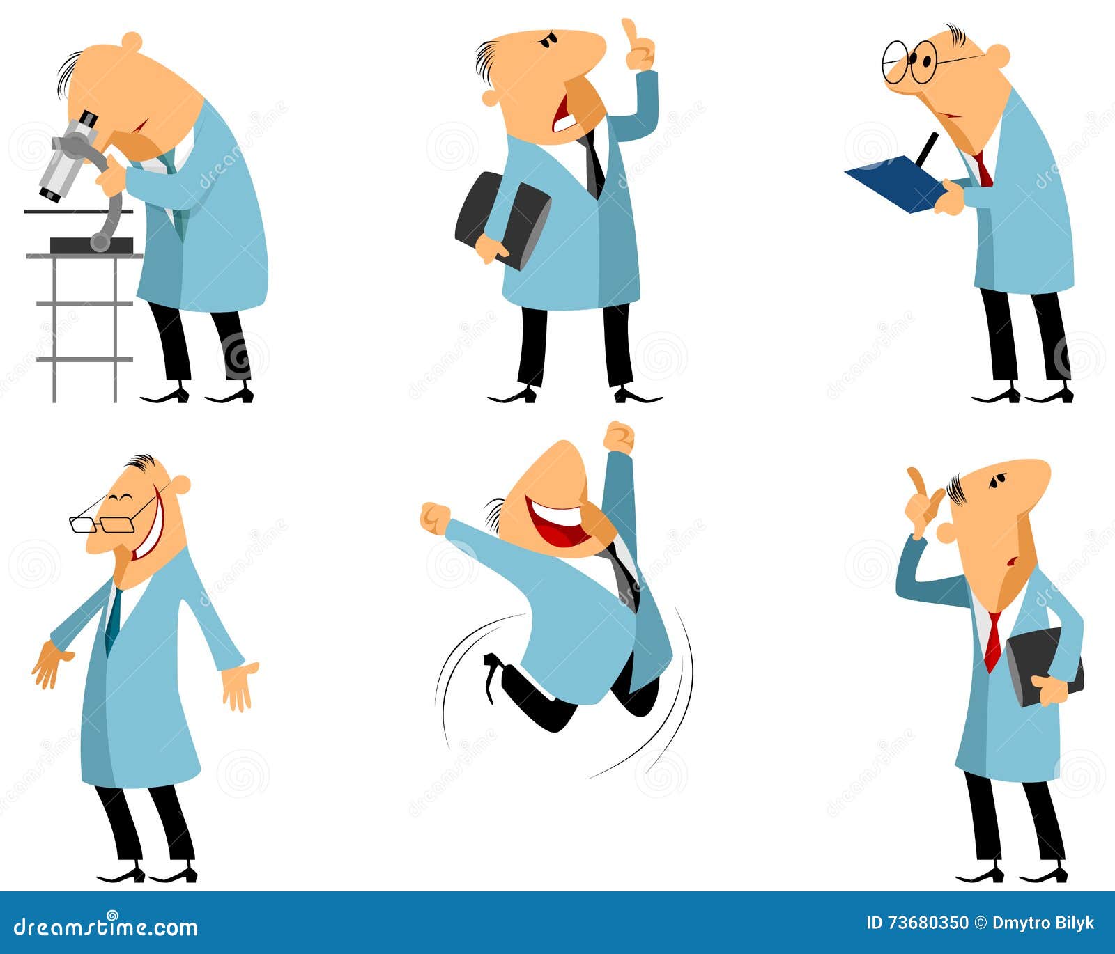 Six scientists set stock vector. Illustration of folder - 73680350
