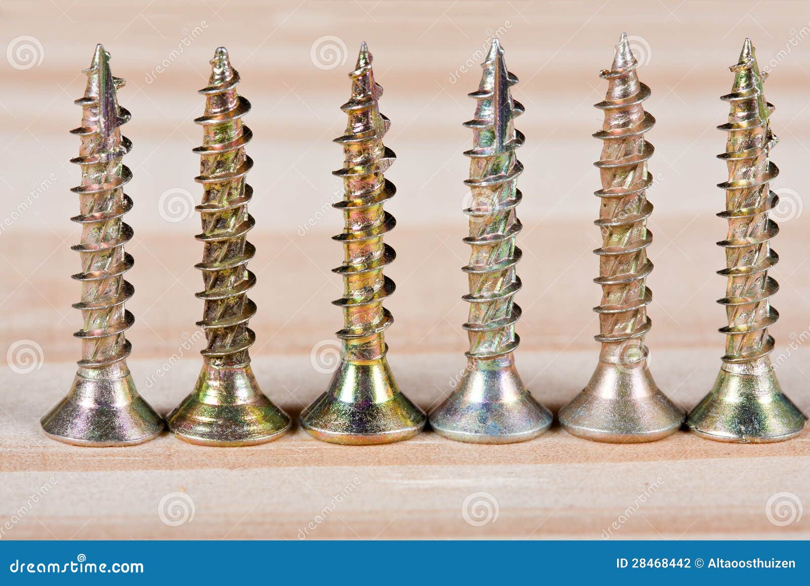 Six screws in a row stock photo. Image of design, renovation - 28468442