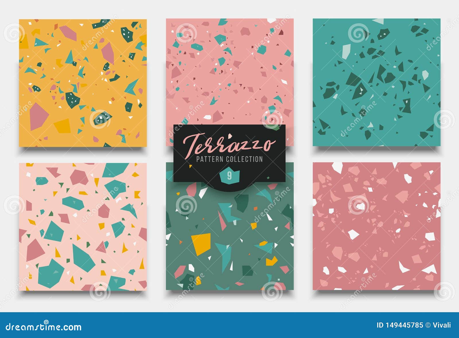 Terrazzo Patterns Posters. Set Of Four Vertical Discount Posters With ...