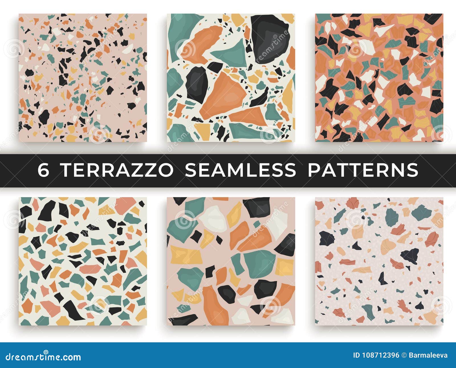 Terrazzo Patterns Posters. Set Of Four Vertical Discount Posters With ...