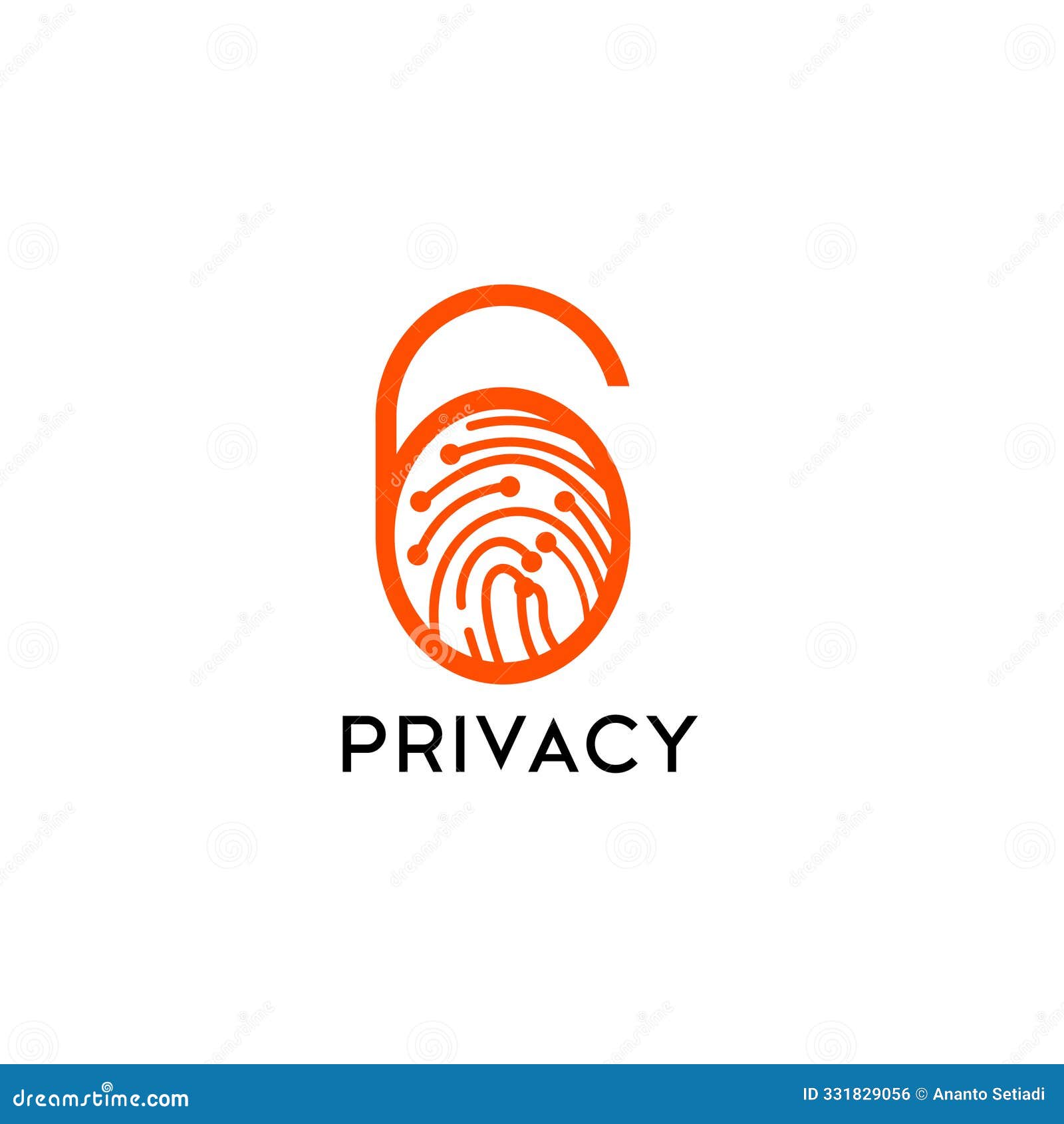 Six Security Logo and Fingerprint Design Vector Stock Illustration ...
