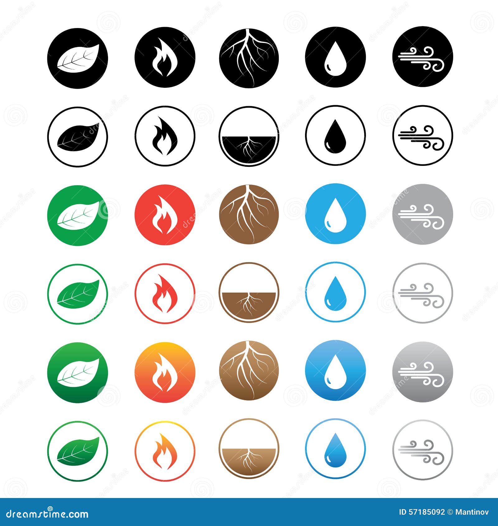 Six sets of element icons stock vector. Illustration of natural - 57185092