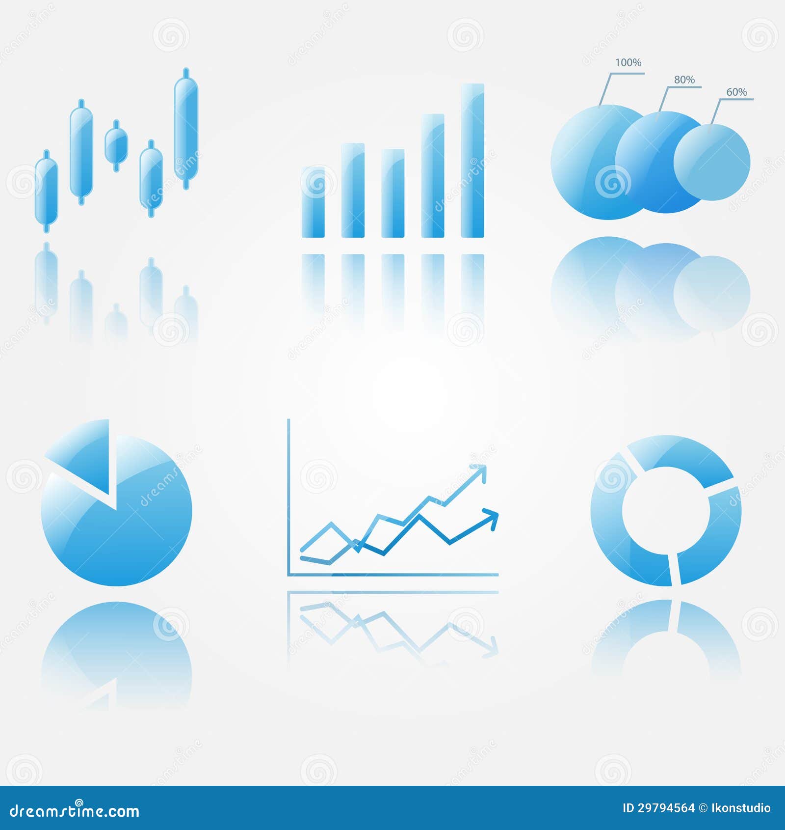 Shiny blue chart icons stock vector. Illustration of financial - 29794564