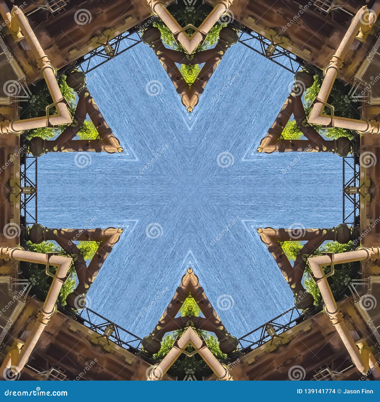 Six Sided Grid Pattern Metal Pipes and Texture Stock Photo - Image of ...