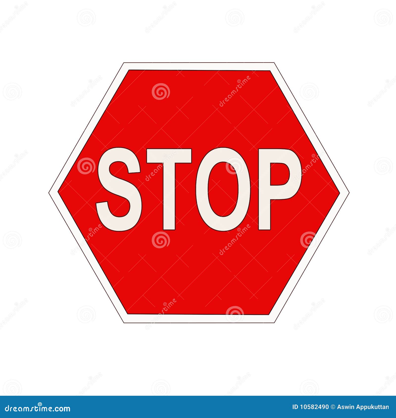 Six sided stop sign stock illustration. Illustration of symbol - 10582490