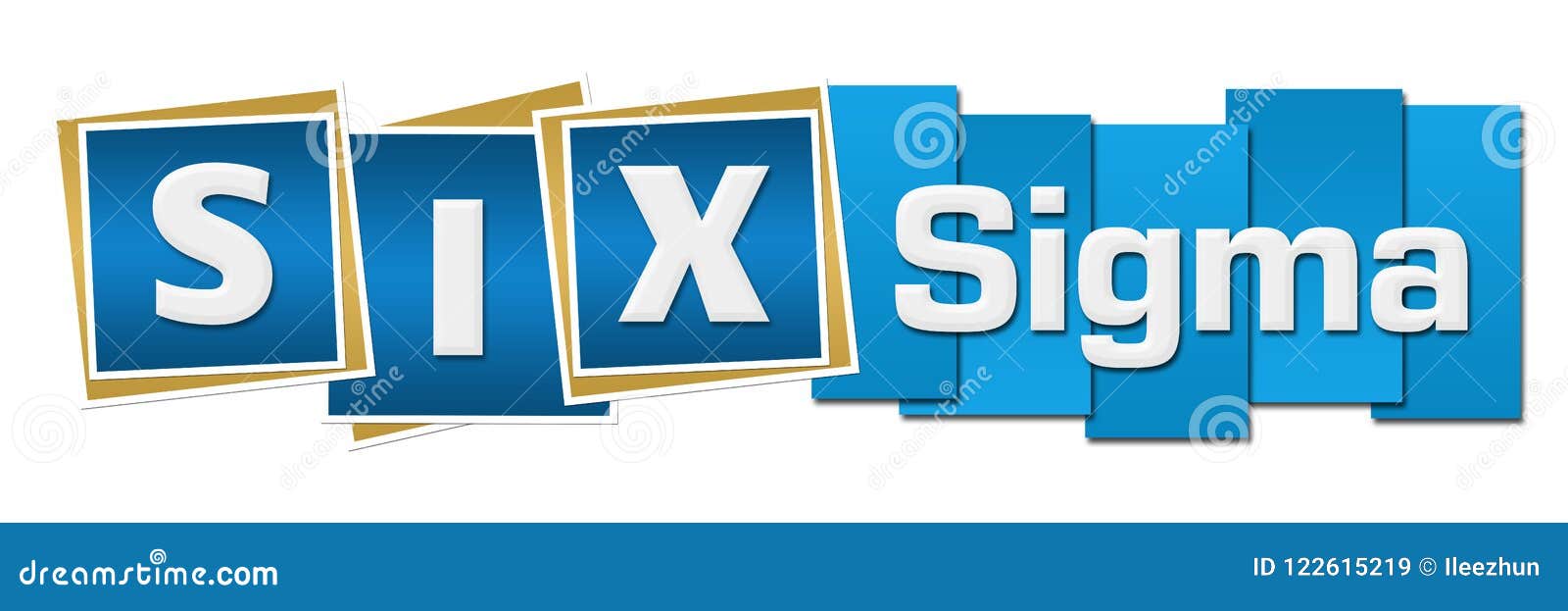 Six Sigma Blue Stripes Squares Stock Illustration - Illustration of ...
