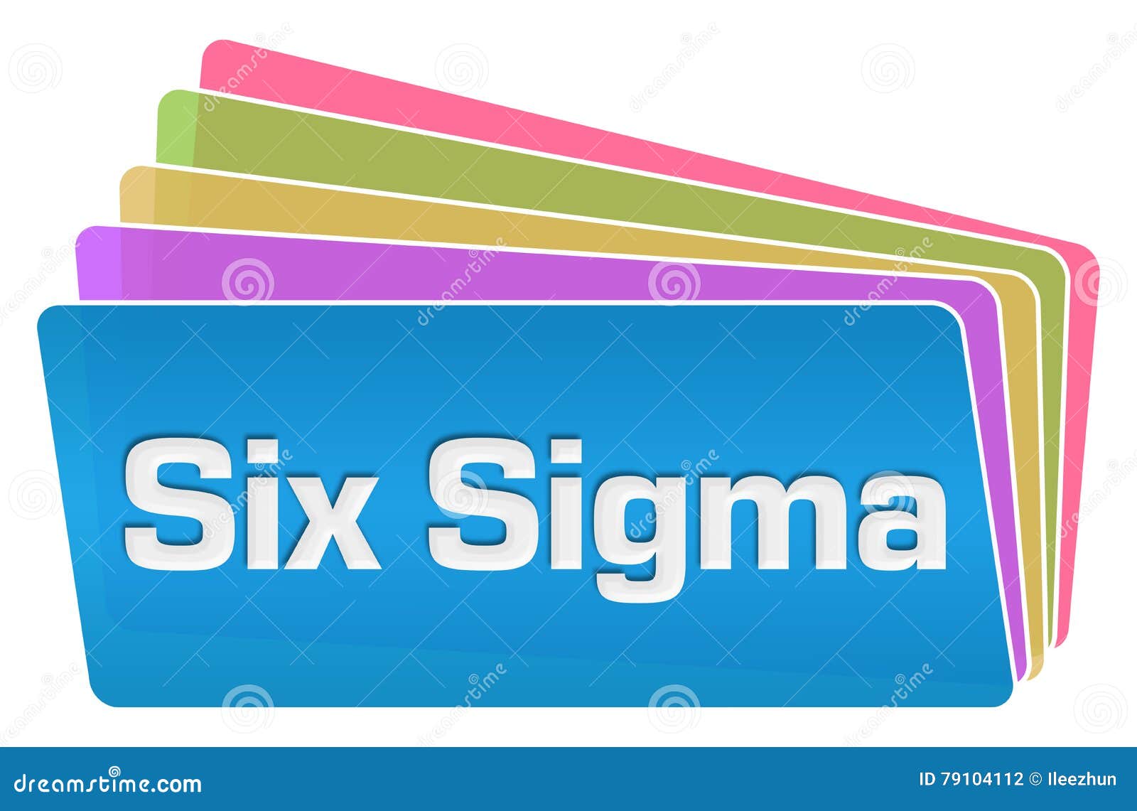 Six Sigma Colorful Squares Stack Stock Illustration - Illustration of ...