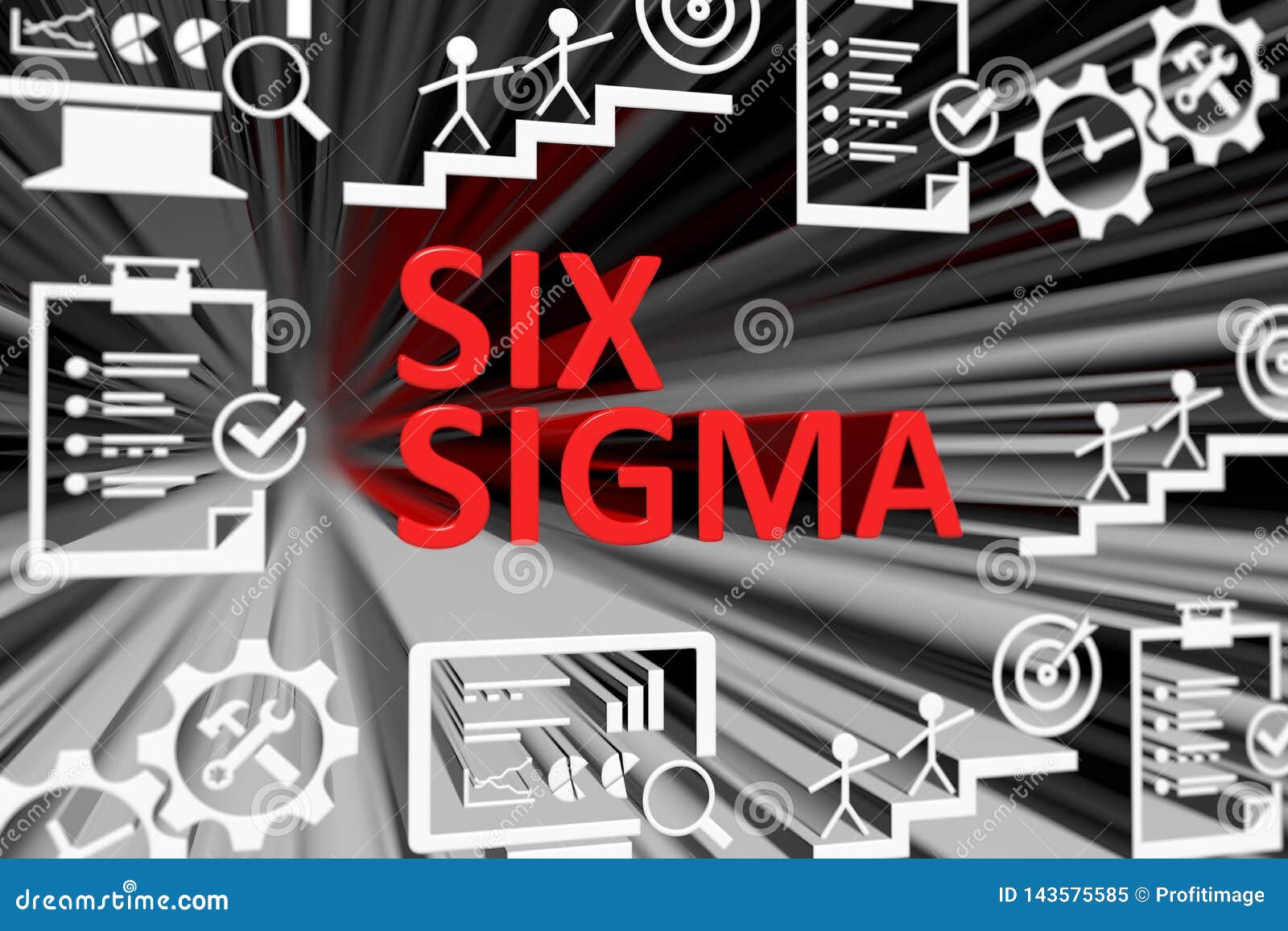 SIX SIGMA Concept Blurred Background Stock Illustration - Illustration ...
