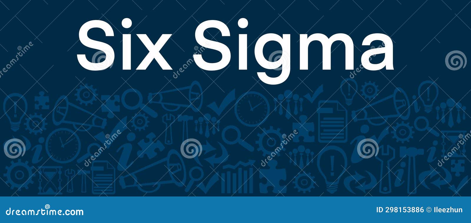Six Sigma Blue Business Symbols Texture Bottom Text Stock Illustration ...