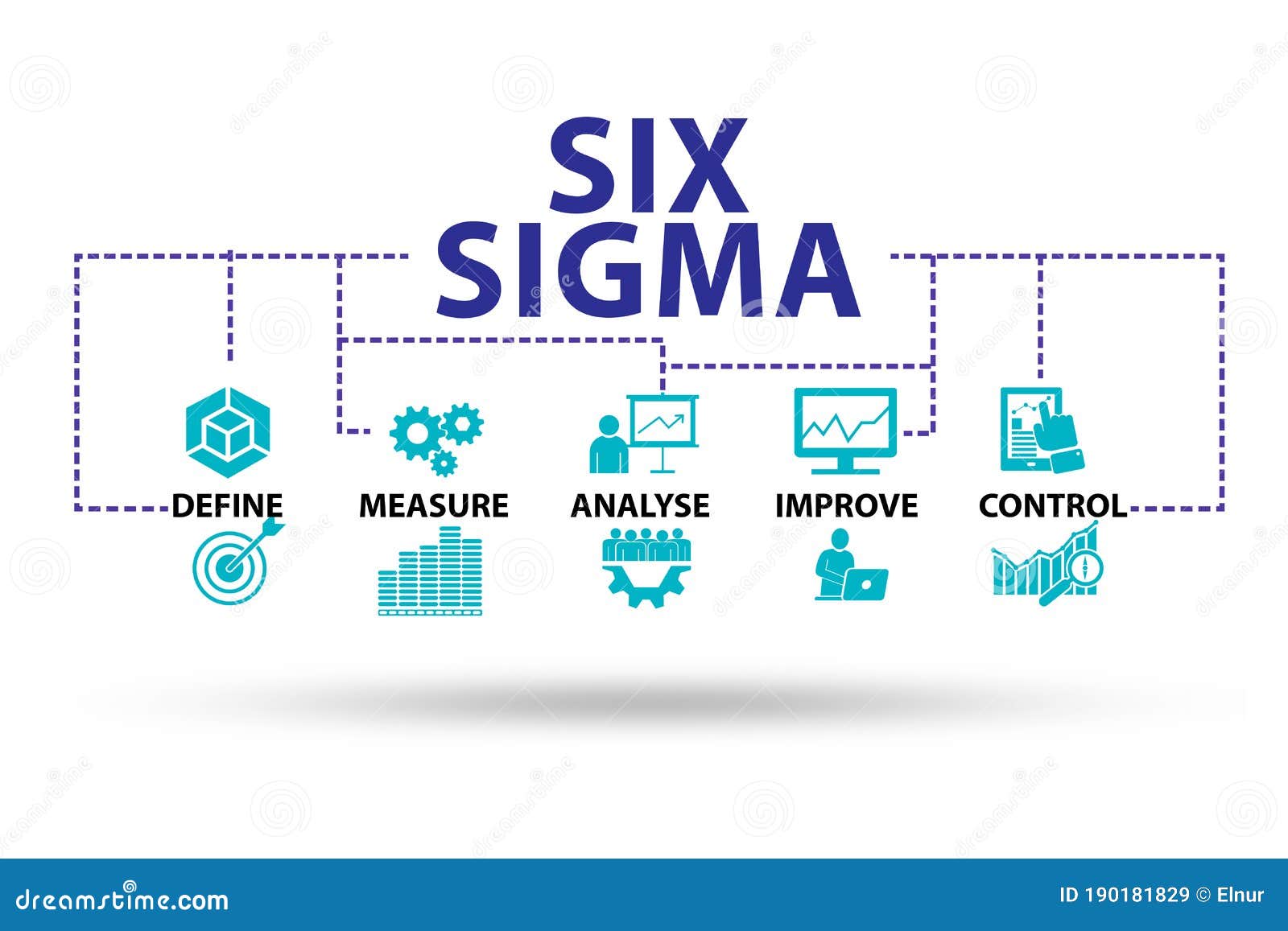 Six Sigma Illustration - Lean Management Concept Stock Illustration ...
